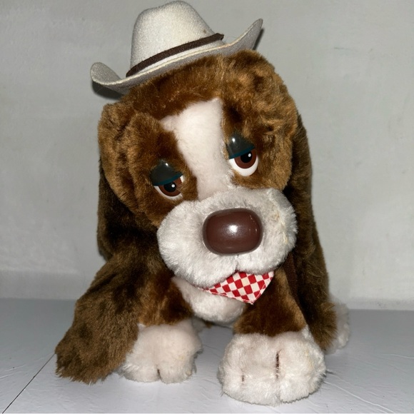 Russ Berrie | Toys | Vintage Russ Berrie Cowboy Brown Dog Plush Stuffed ...
